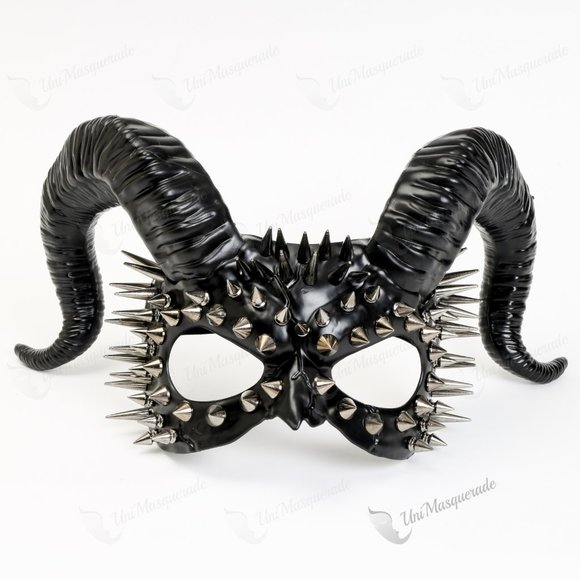 UniMasquerade | Accessories | Steampunk Demon Spikes Face With Black ...